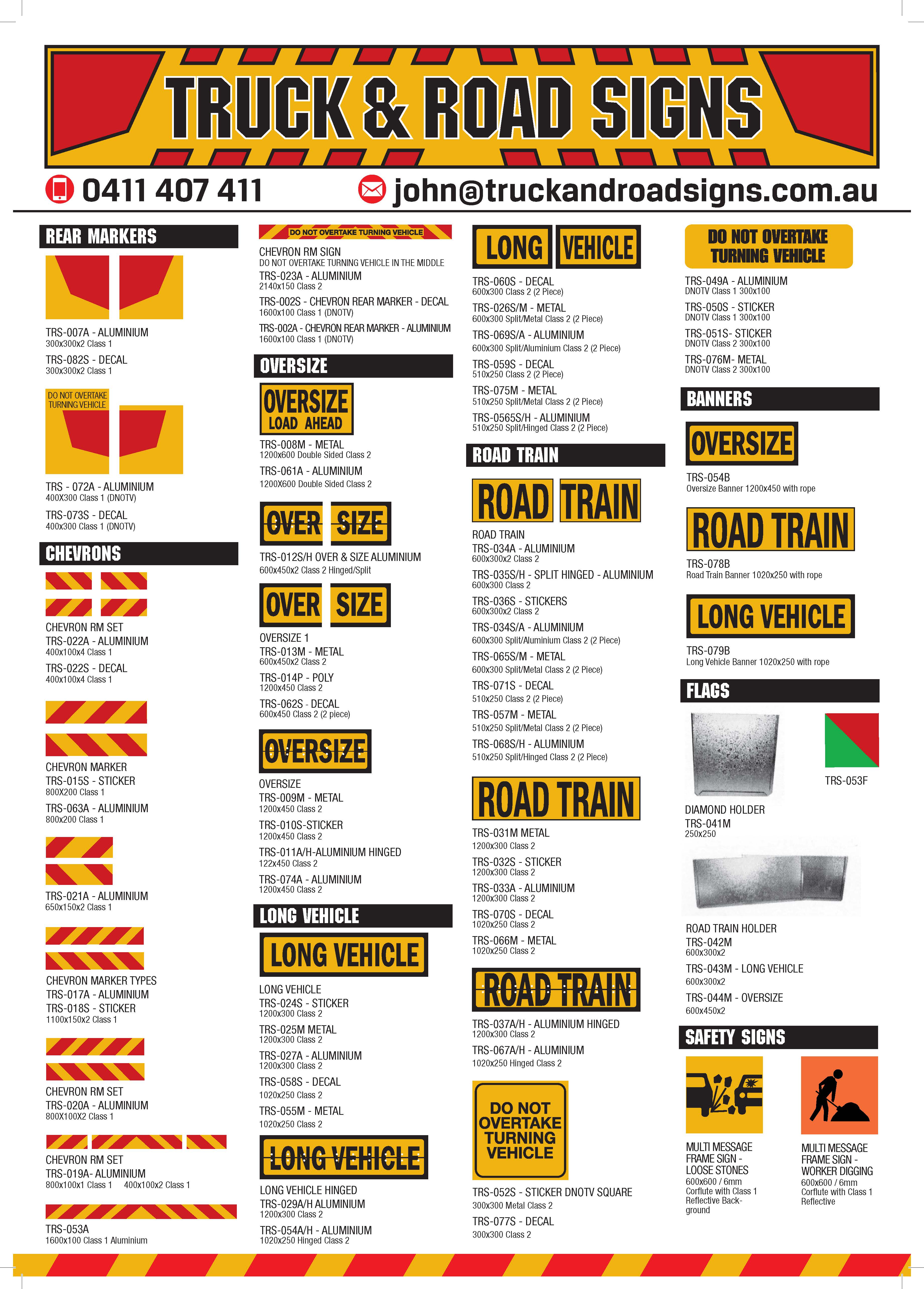 Truck and Road Signs